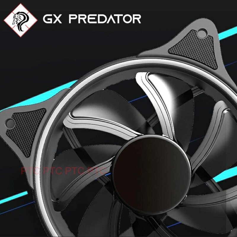 GX Predator 120mm Dual Light RGB LED PWM Fan 4 Pack silent RGB fan w ...