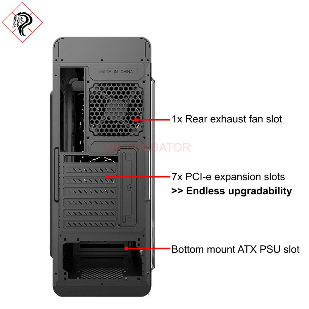 Gaming Tower Case Optical GX ATX Computer PC Case 4x RBG fan wireless ...