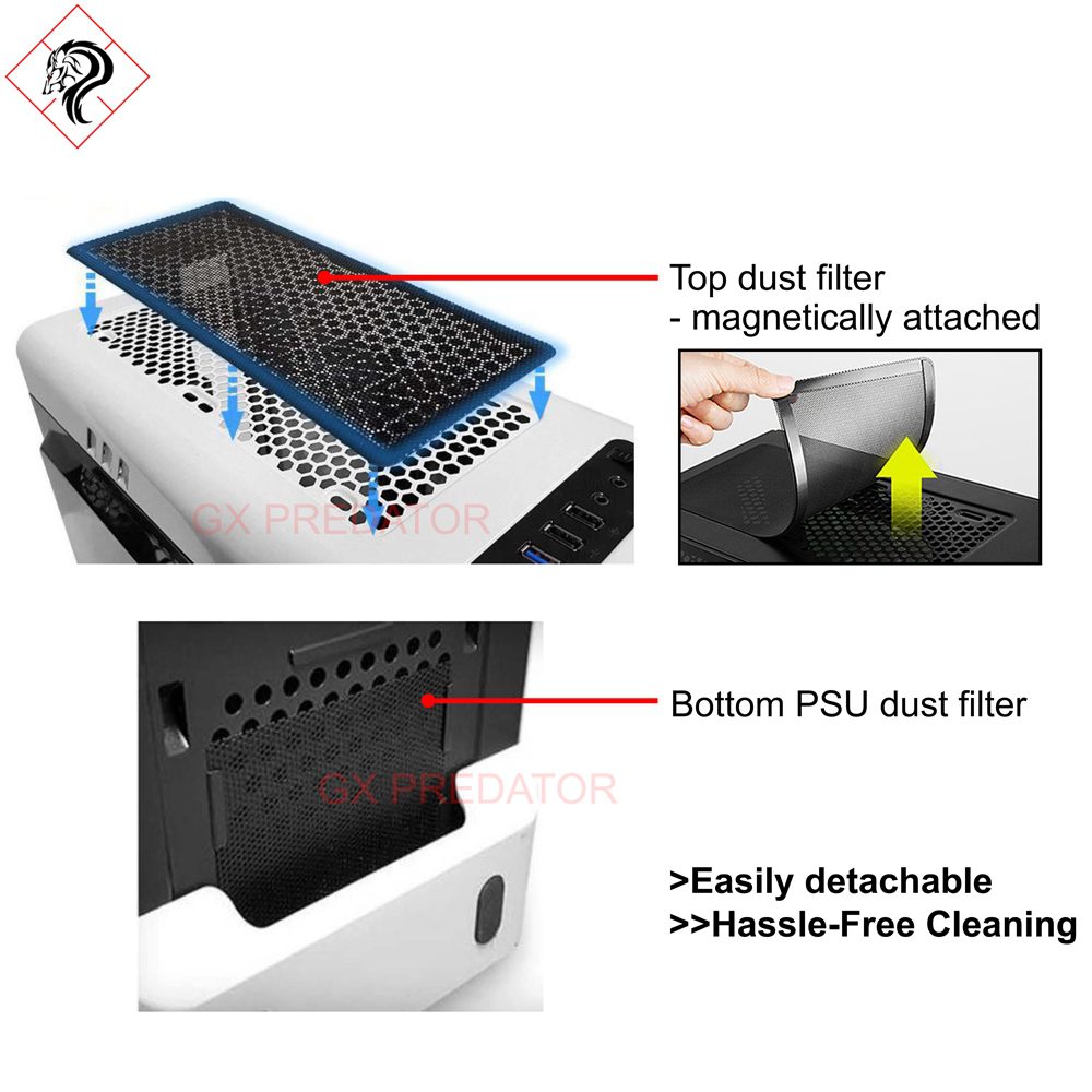 Gaming Tower Case Optical GX ATX Computer PC Case 4x RBG fan wireless ...