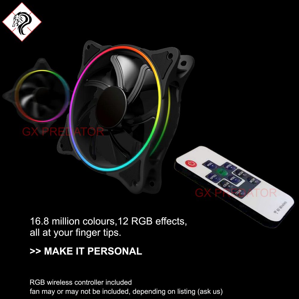 Gaming Tower Case Optical GX ATX Computer PC Case 4x RBG fan wireless ...