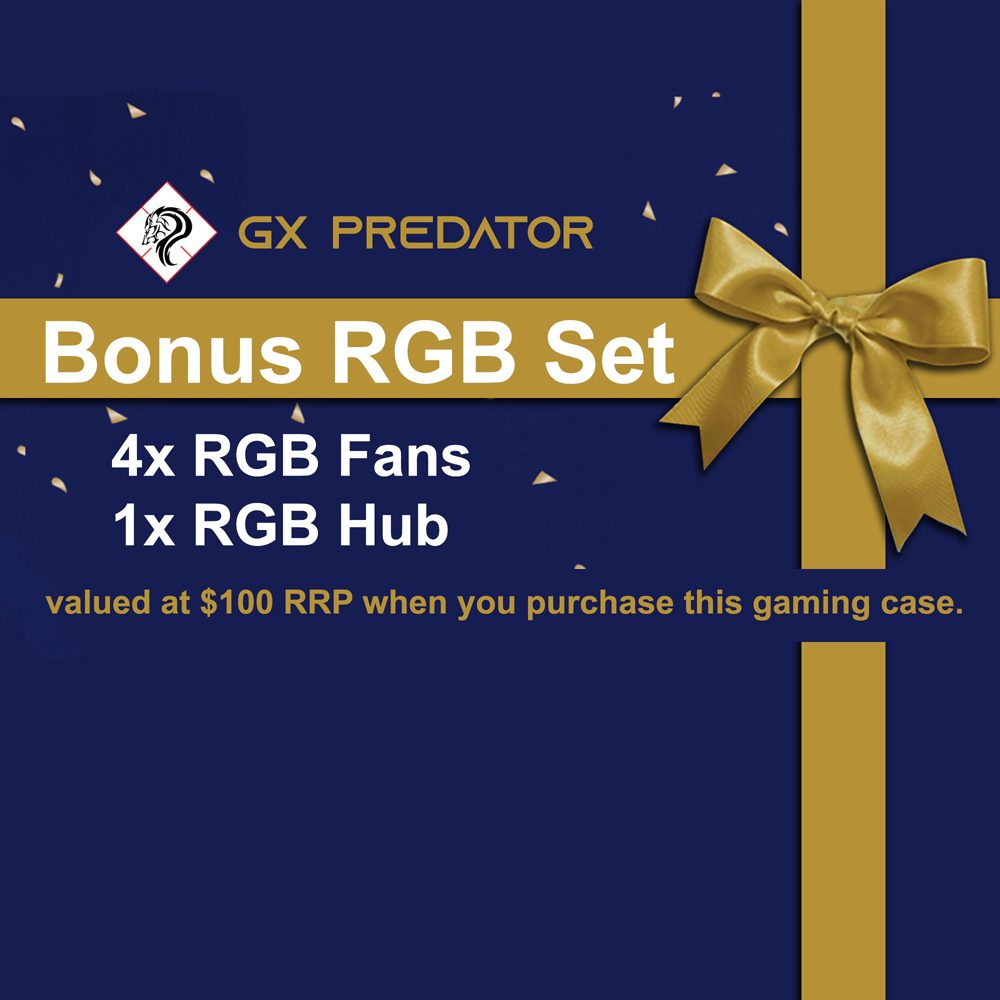 Gaming Tower Case Optical GX ATX Computer PC Case 4x RBG fan wireless ...