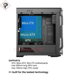 Gaming Tower Case Optical GX ATX Computer PC Case 4x RBG fan wireless ...