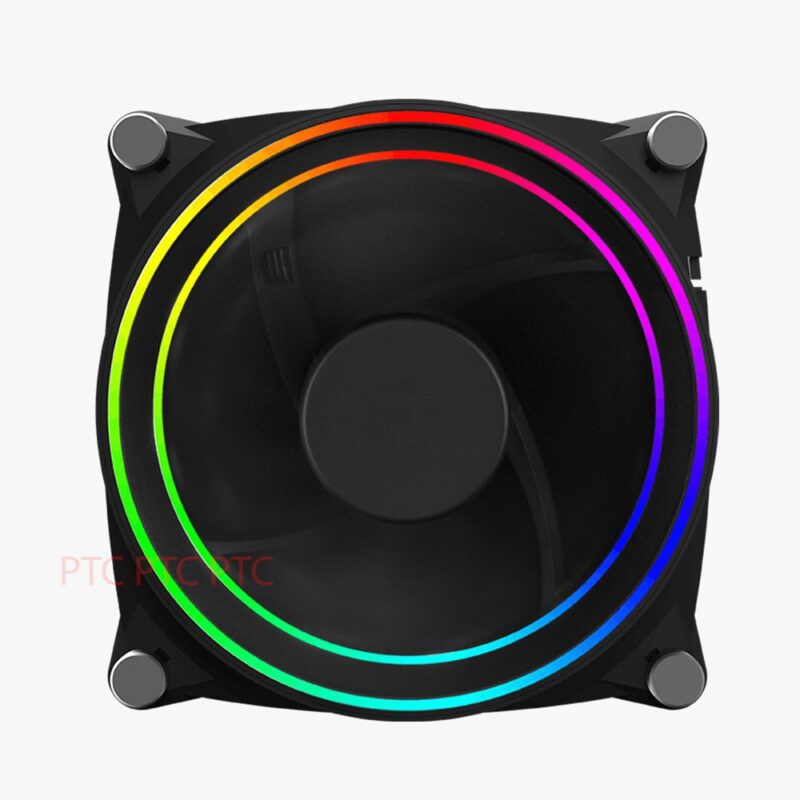 4 Pack 120mm Dual Ring RGB Fan GX DBB computer PC case cooling w ...