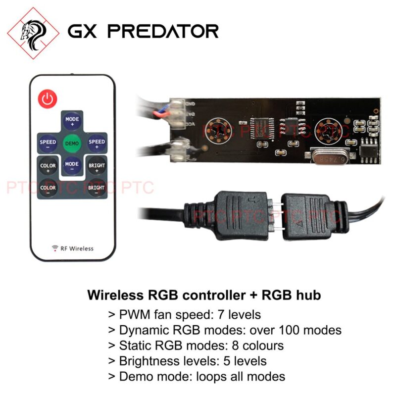 4x RBG fan Gaming Tower GX Optical ATX mATX ITX Computer PC Case 850w ...