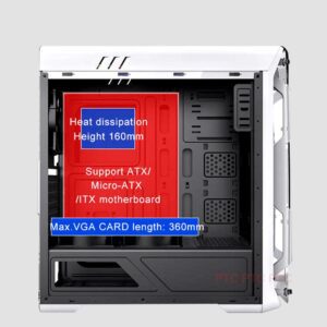 White Gaming Tower Case GX Optical ATX/mATX/ITX Computer PC Case 4x RBG ...