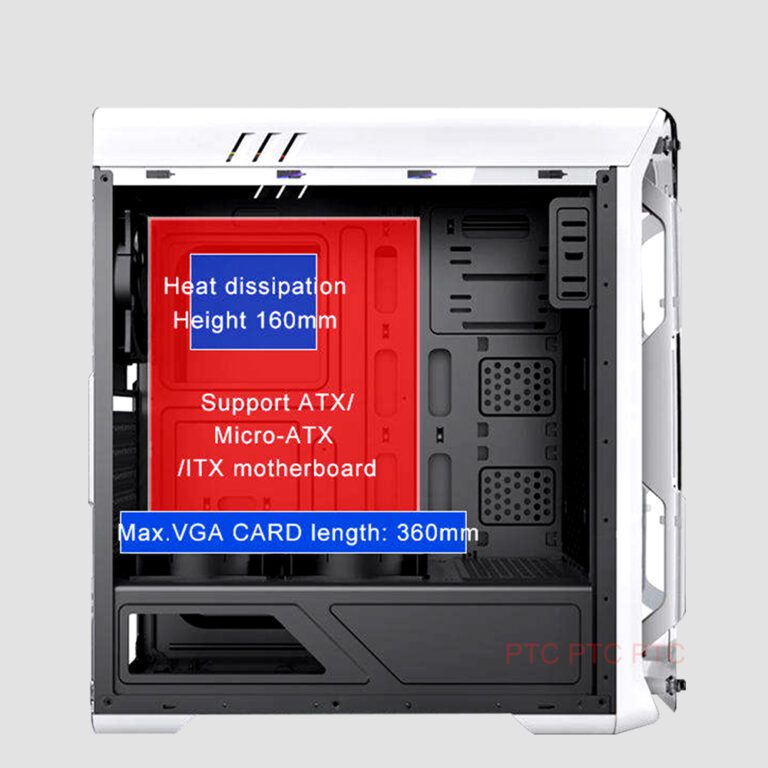 4x RBG fan Gaming Tower GX Optical ATX mATX ITX Computer PC Case 850w ...