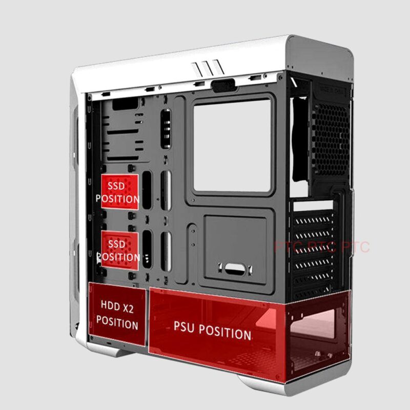 4x RBG fan Gaming Tower GX Optical ATX mATX ITX Computer PC Case 850w ...