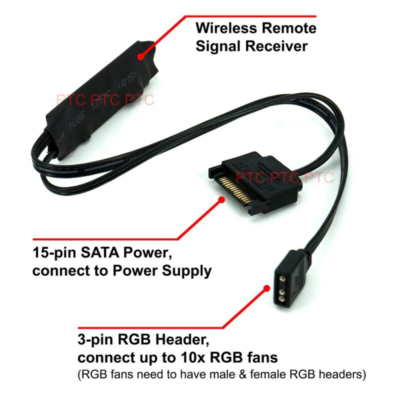 GX Predator RGB Case Fan controller RGB Lighting & Fan Speed Wireless ...