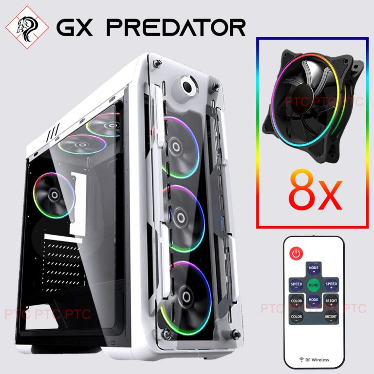 4x RBG fan Gaming Tower GX Optical ATX mATX ITX Computer PC Case 850w ...
