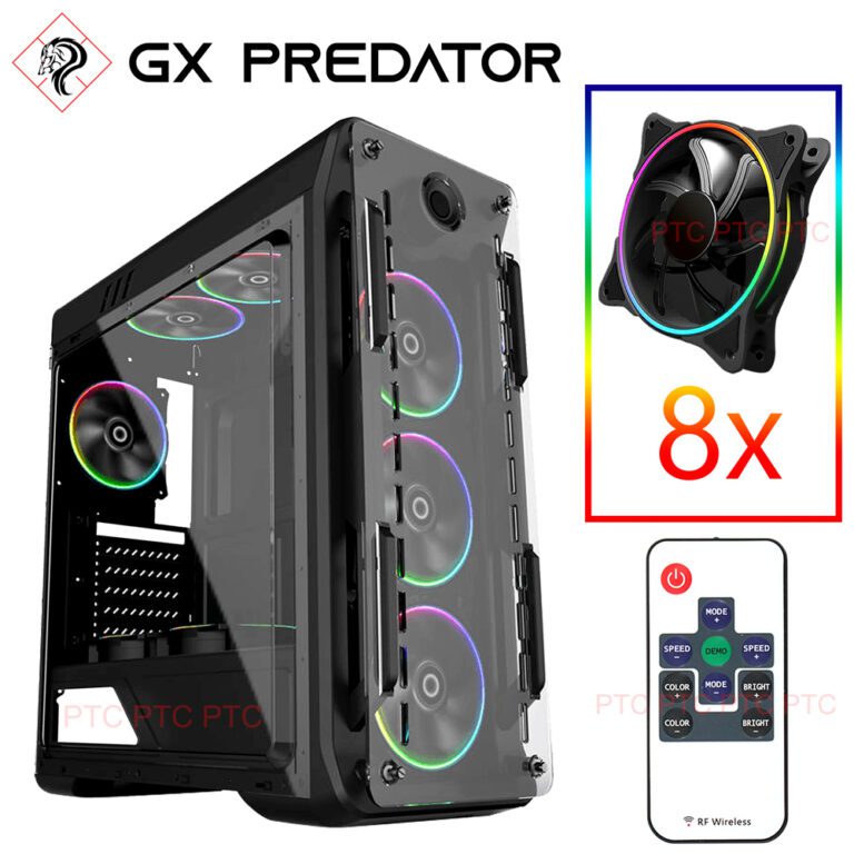 4x RBG fan Gaming Tower GX Optical ATX mATX ITX Computer PC Case 850w ...