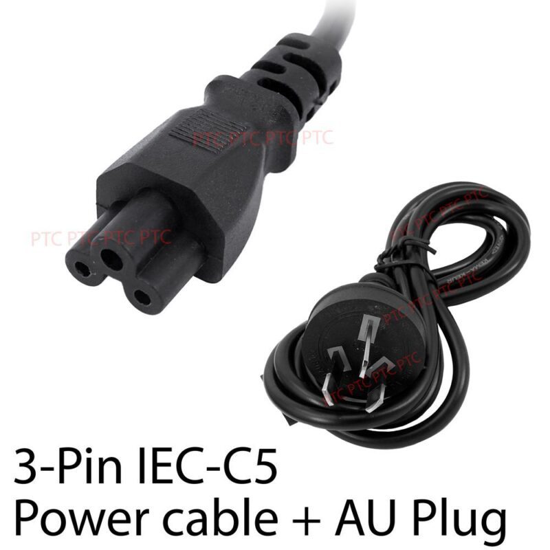 1.2m 3-Pin Prong Mickey Mouse Plug to IEC C5 AU Power Cable Cord Lead ...