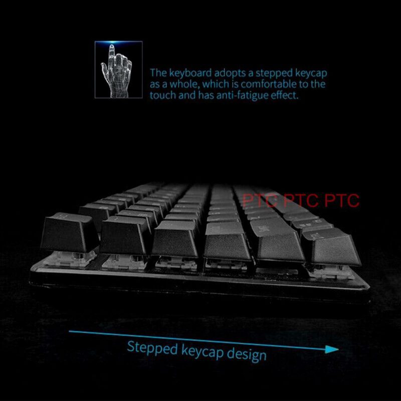 True Mechanical Gaming Keyboard, KG901 RGB backlit 104 Ergonomic Key ...