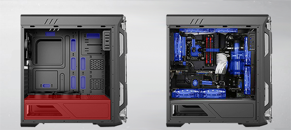 Gaming Tower Case Optical GX ATX Computer PC Case 4x RBG fan wireless ...